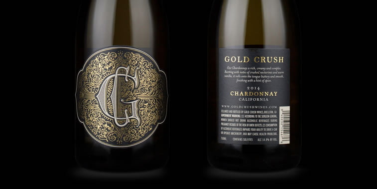 dizajn etikete za vino gold crush