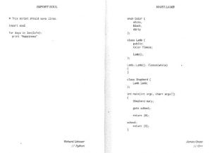 Code Poetry: Poems Written in Programming Languages